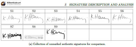 Authenticity of Keith Haring signatures. - A.I.thenticate Art